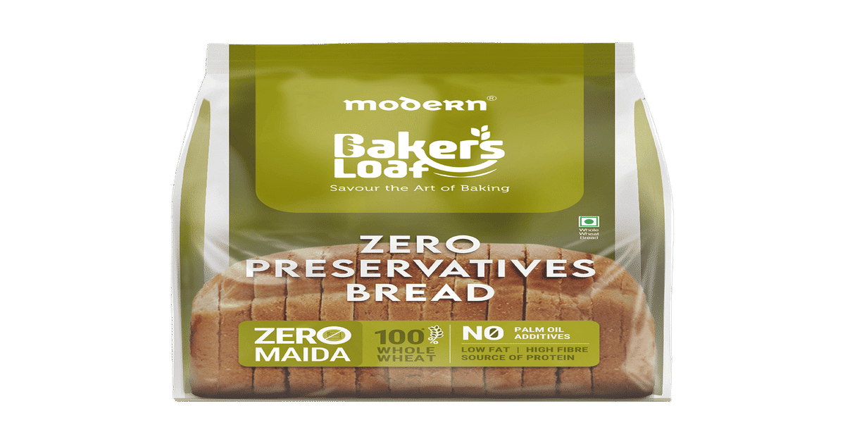 Buy Baker's Loaf- Zero Preservatives Whole Wheat Bread Online (350 g ...