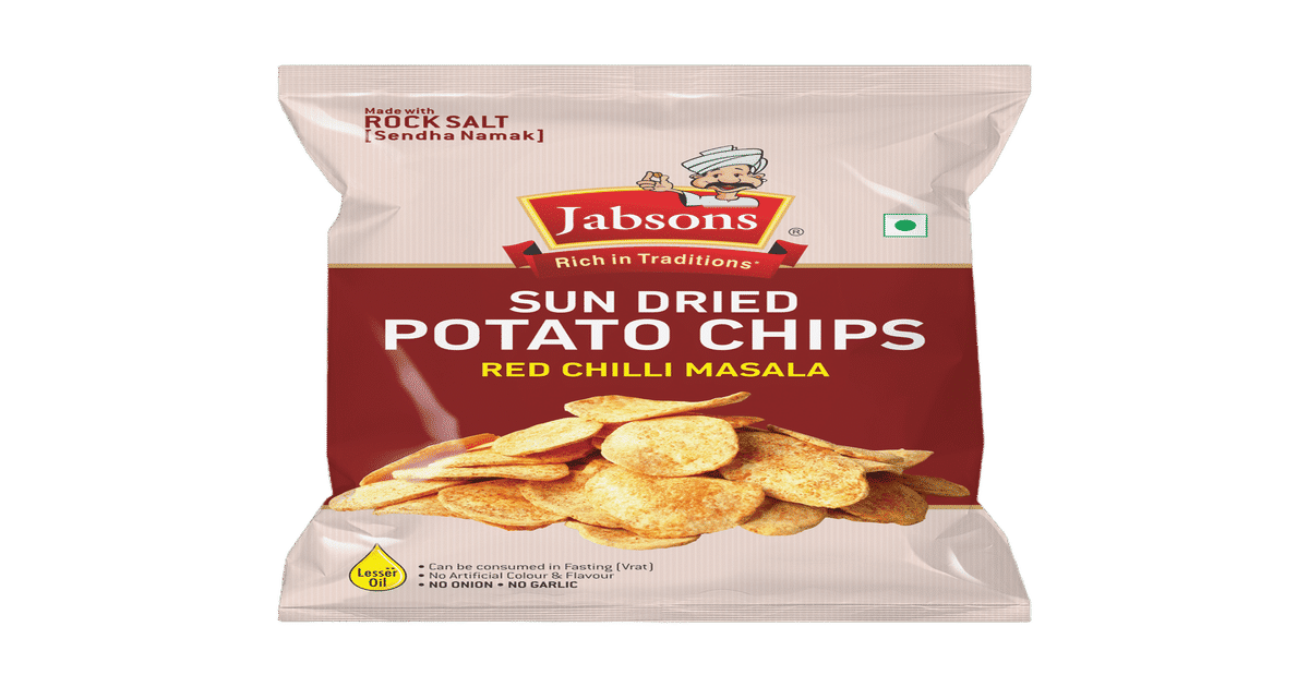 Buy Jabsons Namkeen Sun Dried Potato Chips Masala Online (110 g) At ...