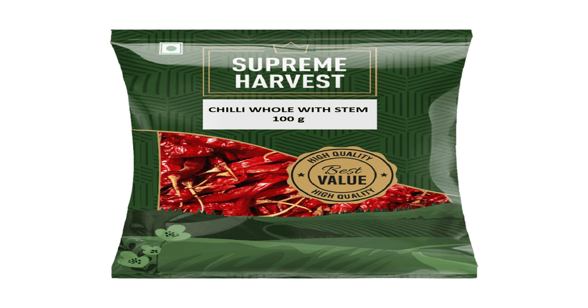 Buy Supreme Harvest Chilli Whole With Stem Online (100 g) At Best Price