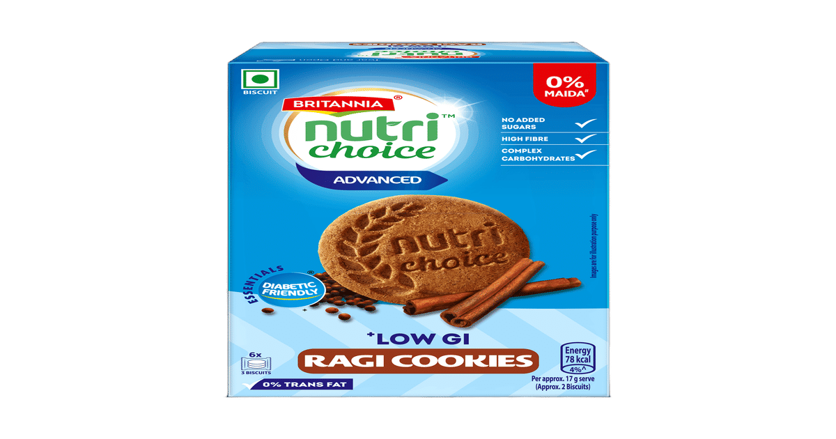 Buy Britannia NutriChoice Ragi Cookies | Diabetic Friendly, Zero Added ...