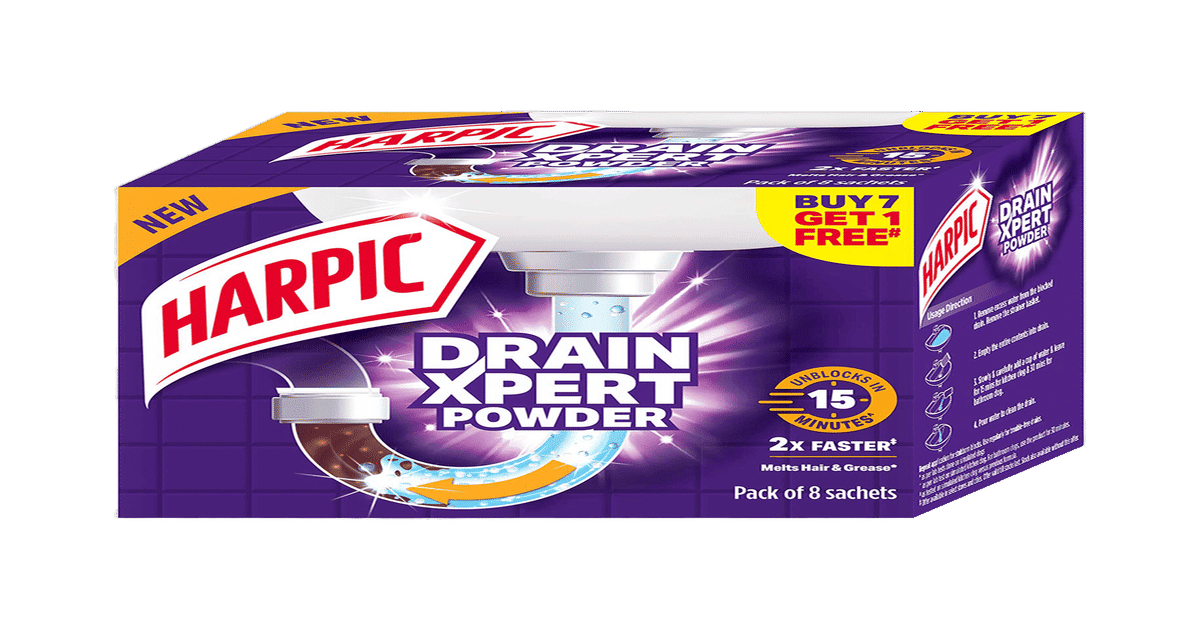 Buy Harpic Drain Xpert Drain Cleaner Powder Online (360 g) At Best Price