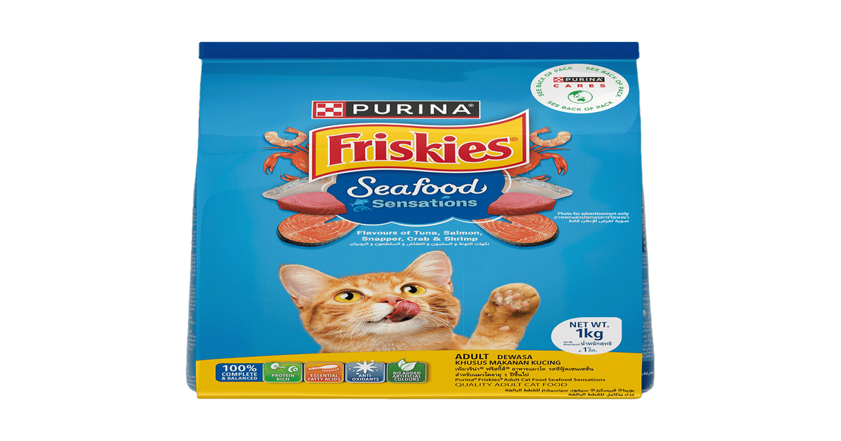 Buy Purina Friskies Seafood Sensations Adult Dry Cat Food Online (1 kg ...