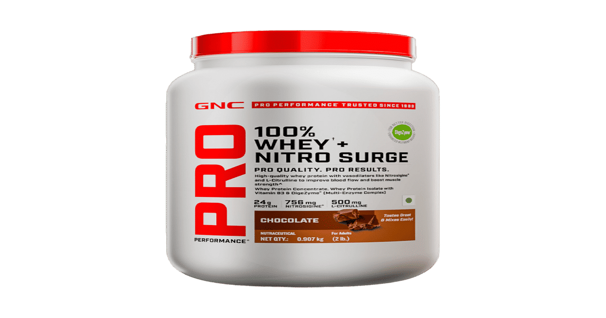 Buy GNC 100% Whey + Nitro Surge, 24G Protein/Scoop, Cardio Protect ...