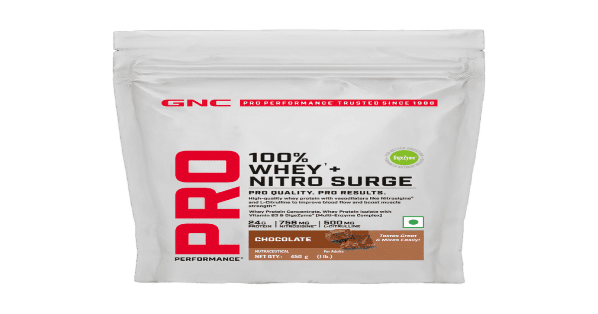 Buy GNC 100% Whey + Nitro Surge, 24G Protein/Scoop, Cardio Protect ...
