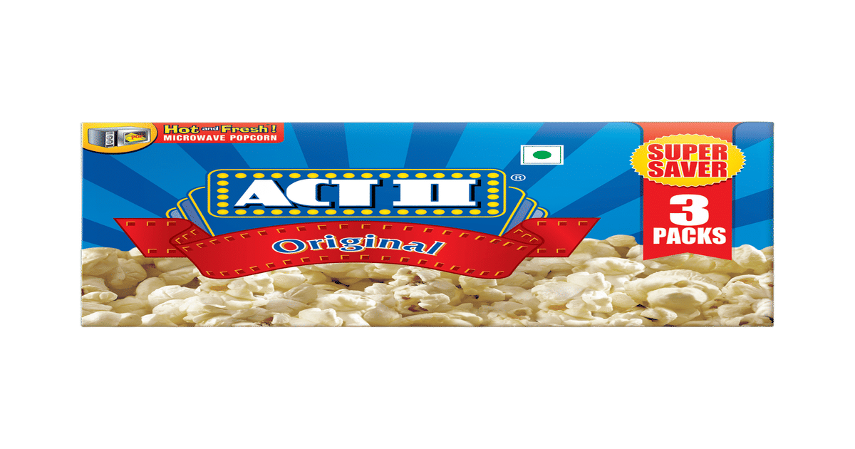 Buy Act II Microwave Popcorn Original 3 pieces Pack Online (297 g) At ...