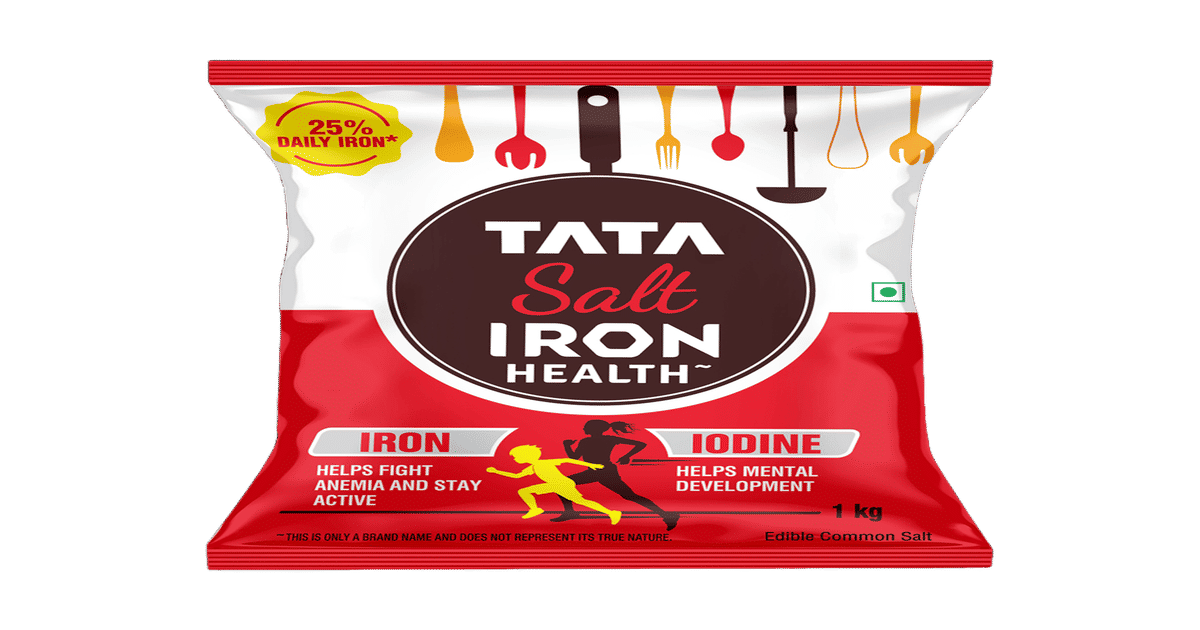 Buy Tata Salt Iron Health, Double Fortified Salt with Iron & Iodine ...