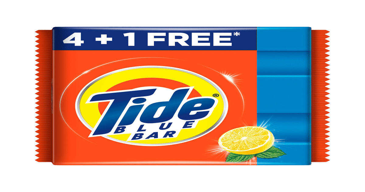 Buy Tide Blue Detergent Bar Soap Value Pack (4N + 1N Free) Online (1 kg ...