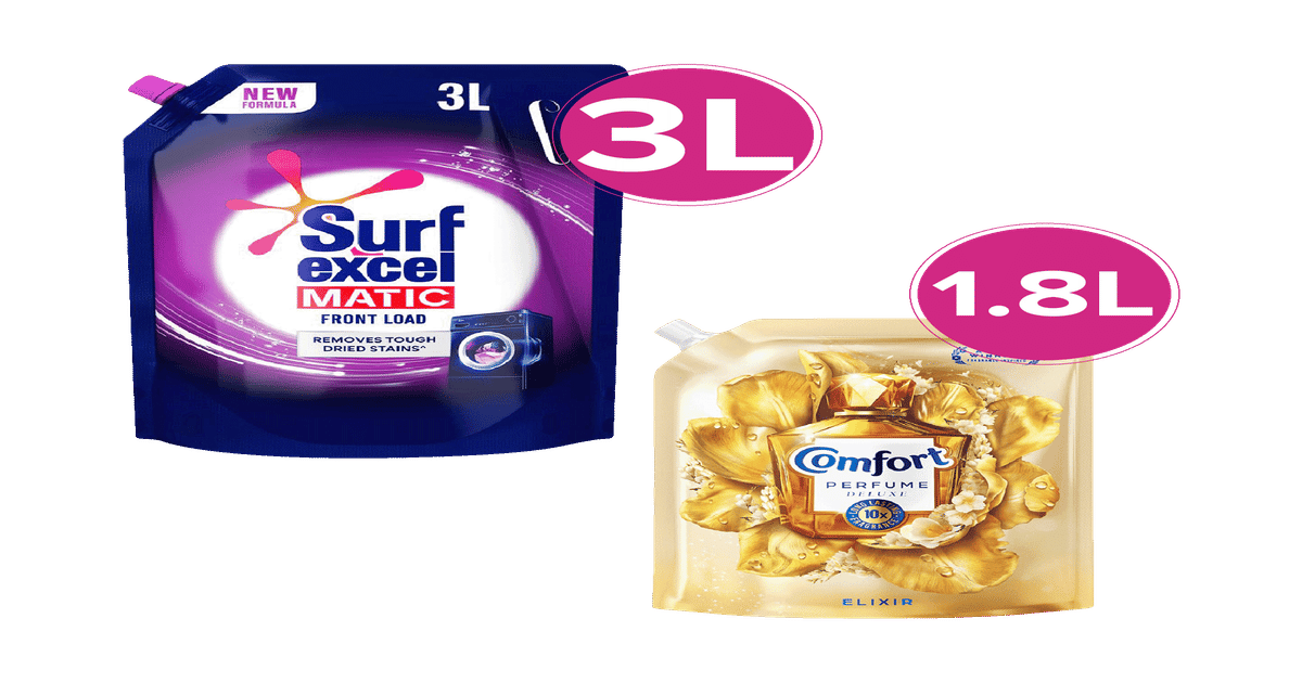 Buy Surf Excel Matic Front Load Liquid Detergent 3ltr And Comfort ...