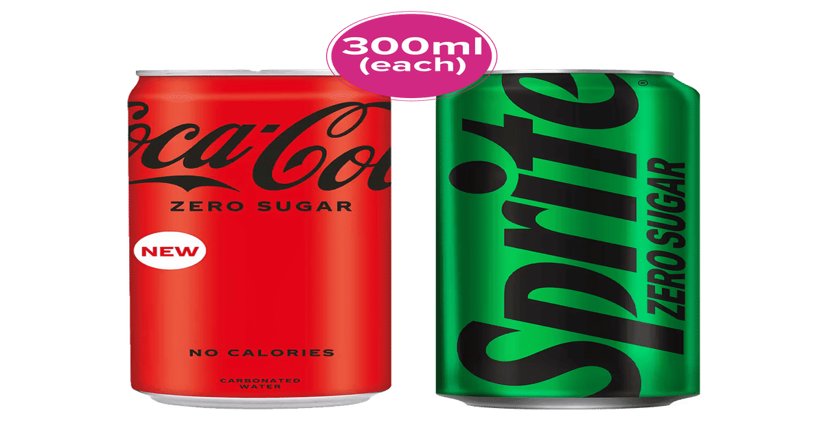 Buy Coca-Cola Zero Soft Drink Can 300ml, Sprite Zero Can300ml Online (1 ...