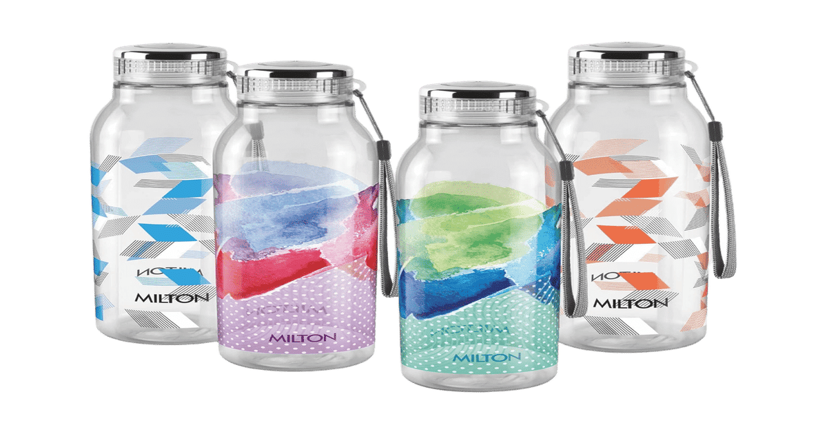 Buy Milton Helix Water Bottles (4 Pieces, 1L, Grey) Online (4 pieces ...