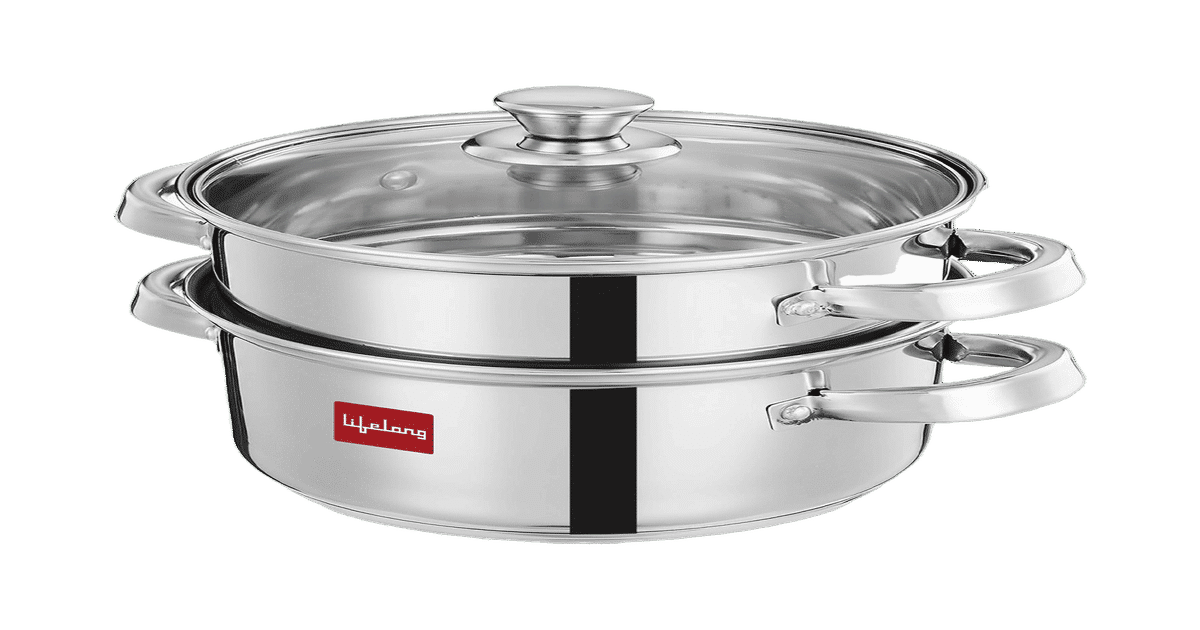 Buy Lifelong 2-Tier Steamer/Momo/Modak Maker (20cm, Induction ...