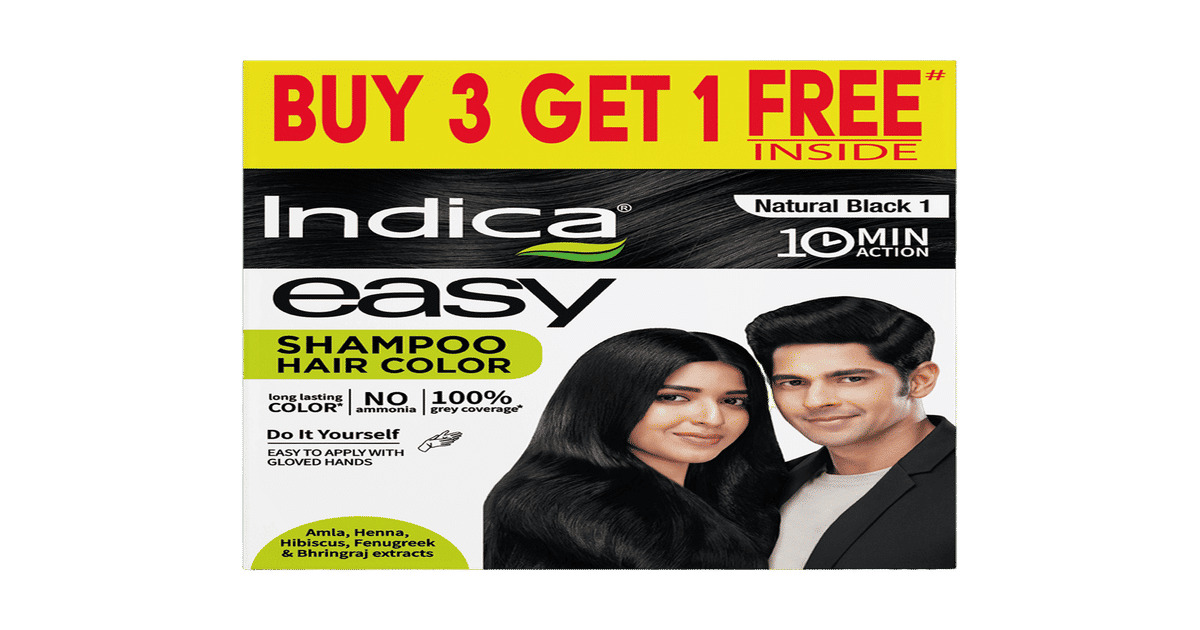 Buy Indica Easy Do-It-Yourself 10 Minutes Hair Color Shampoo,Natural ...