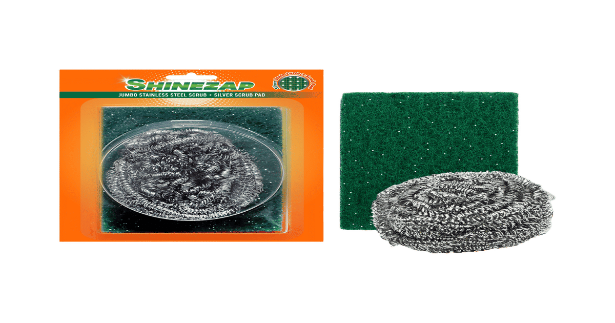 Buy Shinezap Steel Jumbo Scrub and Silver Scrub Pad Combo (Silver ...