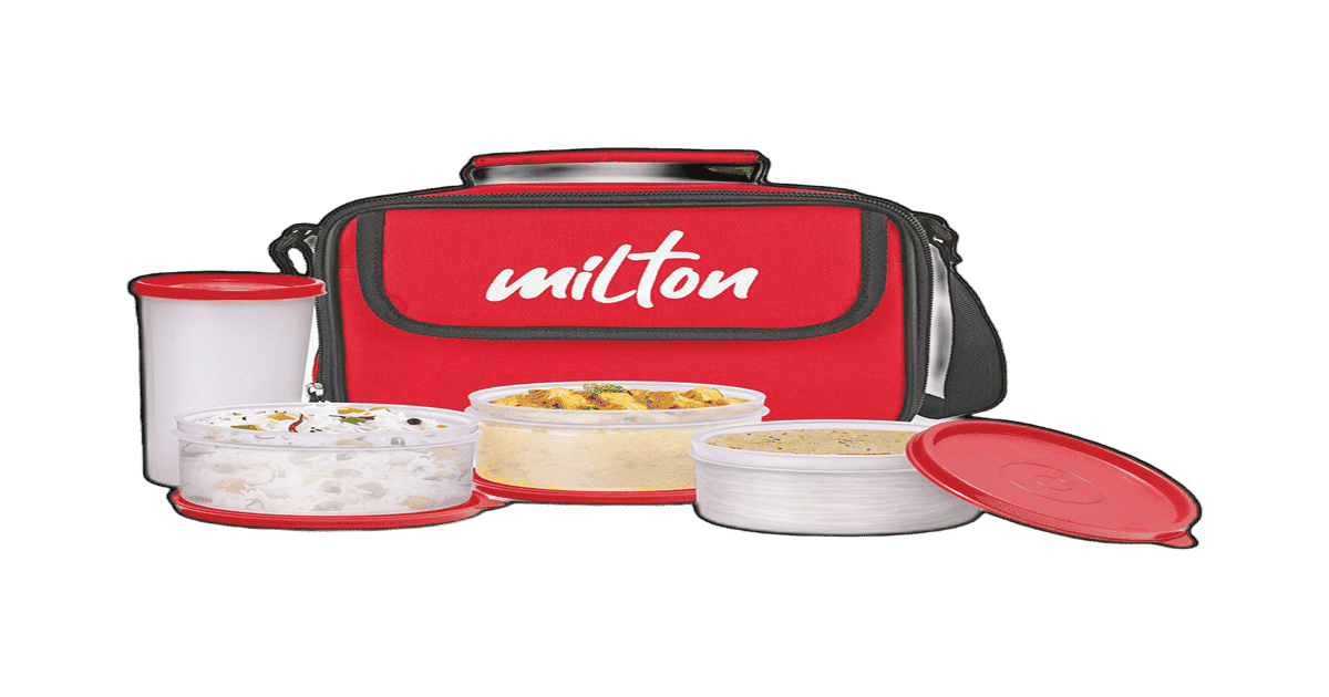 Buy MILTON Plastic Meal Combo Lunch Box (3x280ml, 1x400ml, Assorted ...