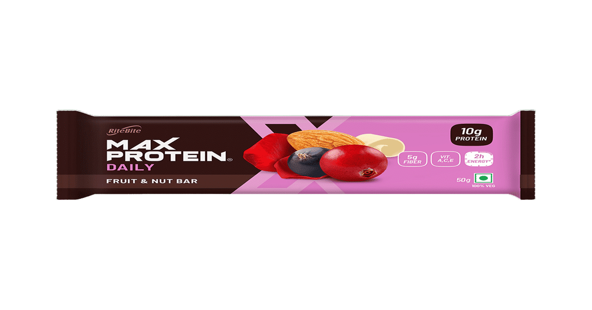 Buy RiteBite Max Protein Daily Fruit & Nut 10g Protein Bar Online (50 g ...