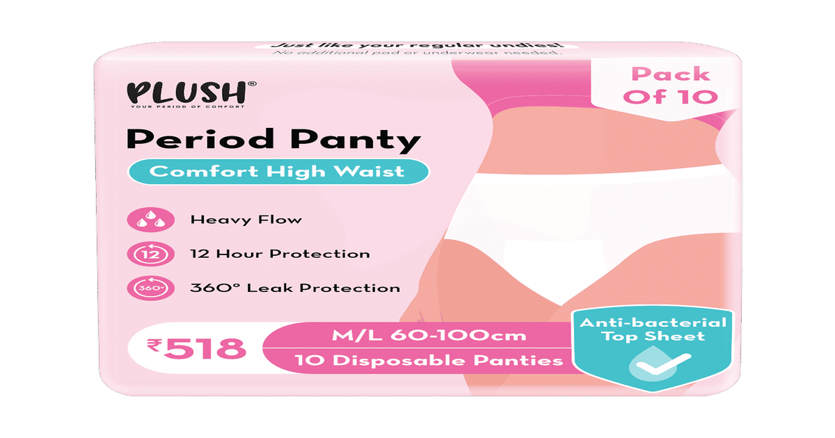 Buy Plush period panties high waist | M-L | 0% leak | Disposable Online ...
