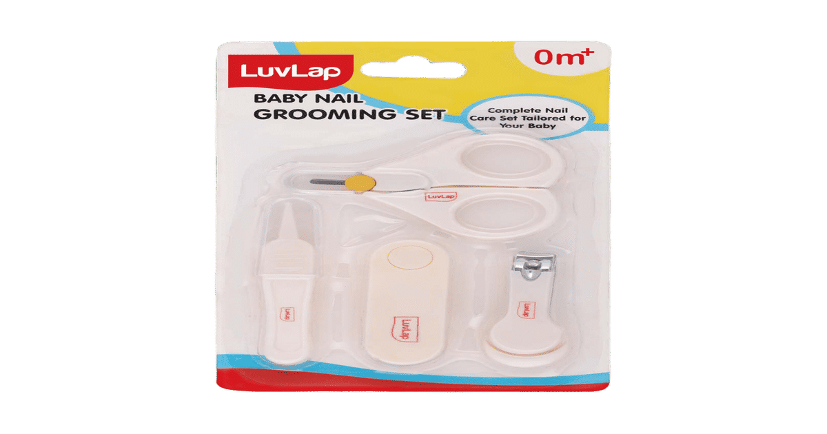 Buy Luvlap Baby Scissors & Nail Clipper Set (0+ Months) 4 Pieces Pack ...