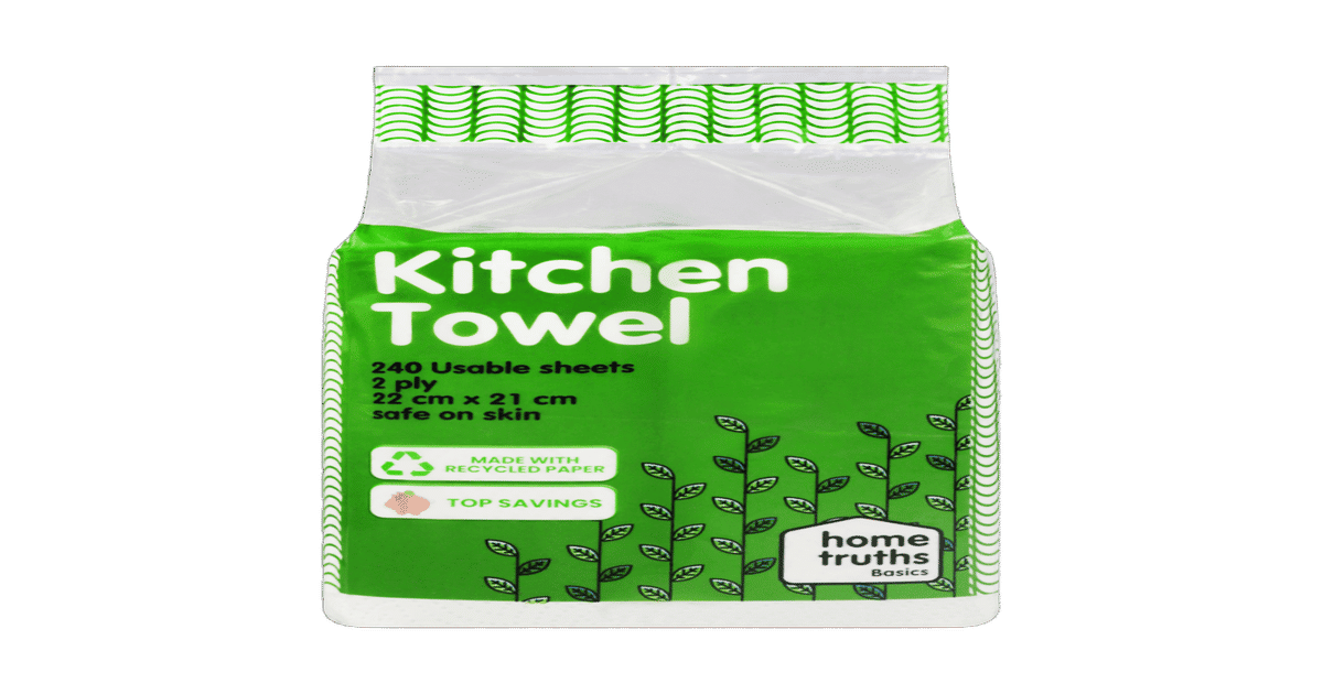 Buy Home Truths Basics 2 Ply Kitchen Tissue Paper Roll (Pack of 4 x 60 ...