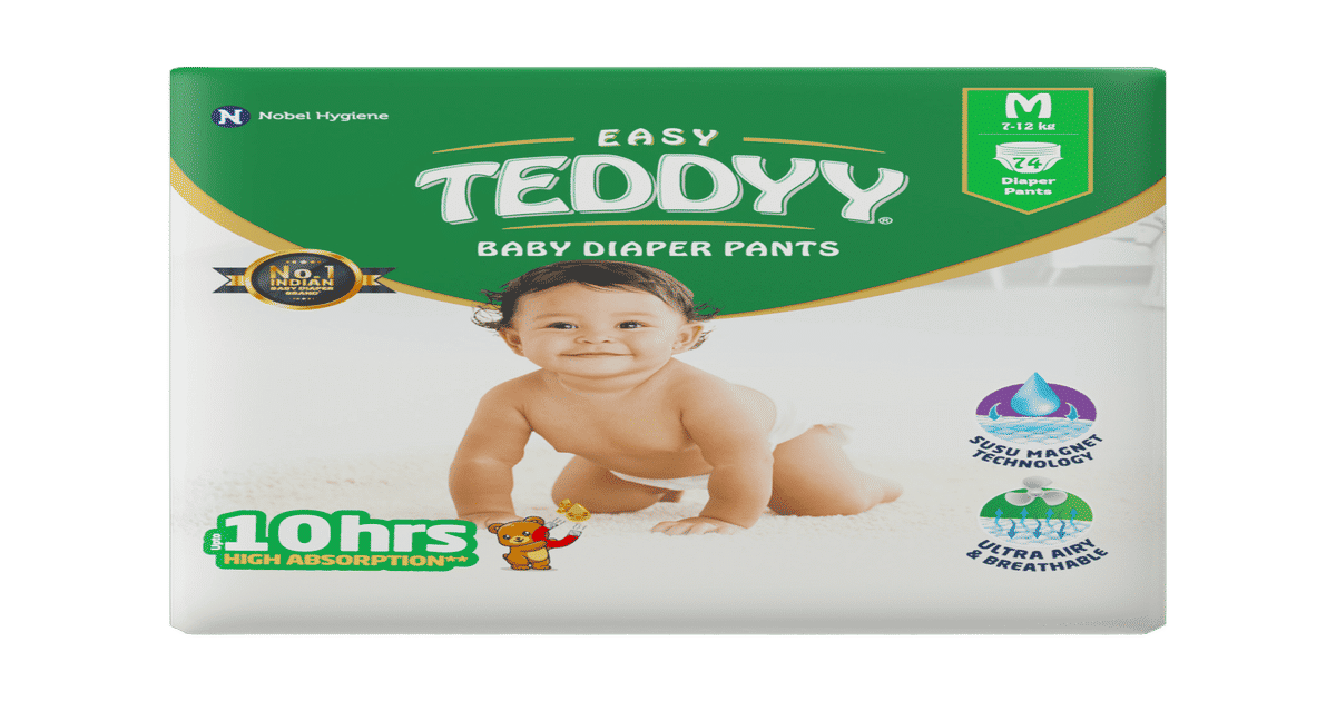 Buy Teddyy Baby Easy Pant Diapers 74 Count (M) 7-12 Kg Online (74 ...