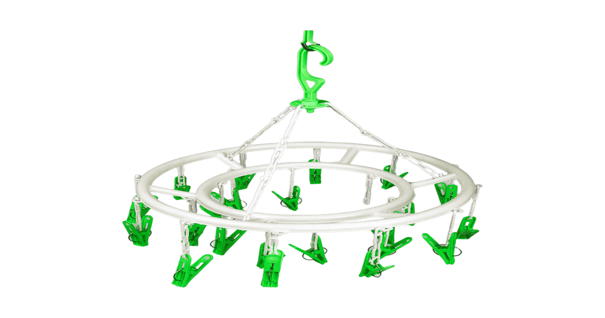 Buy Swastik Housewares Plastic Round Hanger with 24 Clips (White and ...