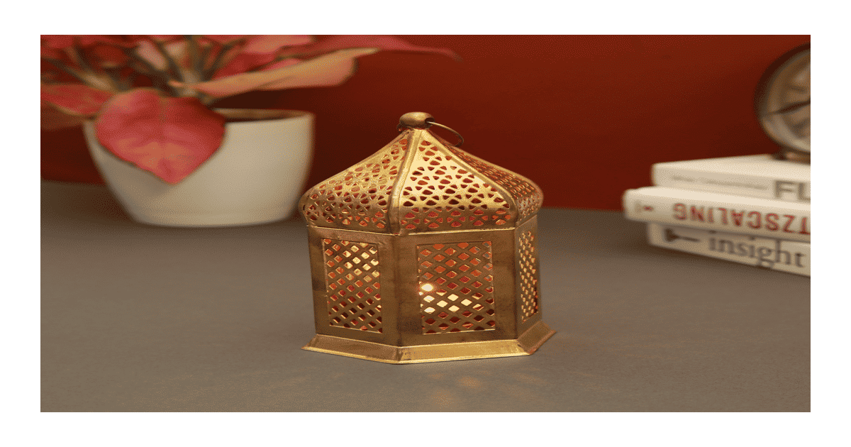Buy Diacraft Filigree Tea Light Holder Metal (16cm, Gold) Online (1 ...