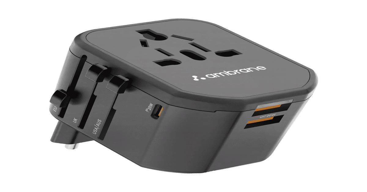 Buy Ambrane Universal Travel Adapter,4 in 1 Fast Charging; 1 Type C ...