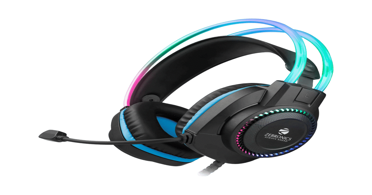 Buy Zebronics Jet Pro Wired Gaming Headphone, Adjustable Mic, 2M Cable ...