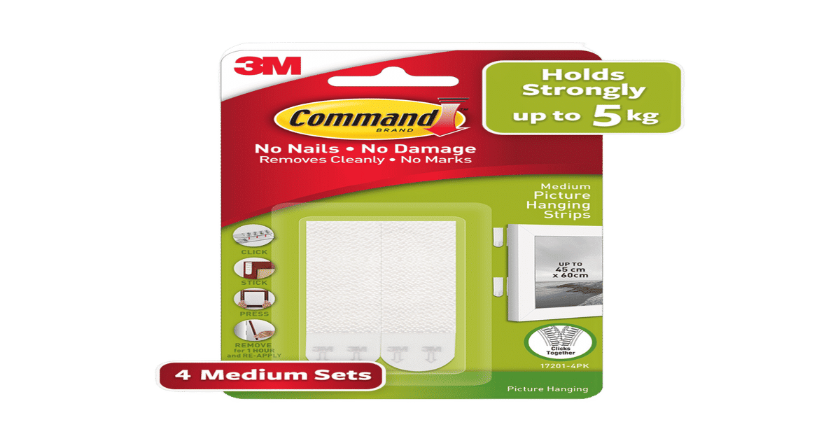 Buy Command Plastic Medium Picture Hanging Strips (Holds up to 5kg ...