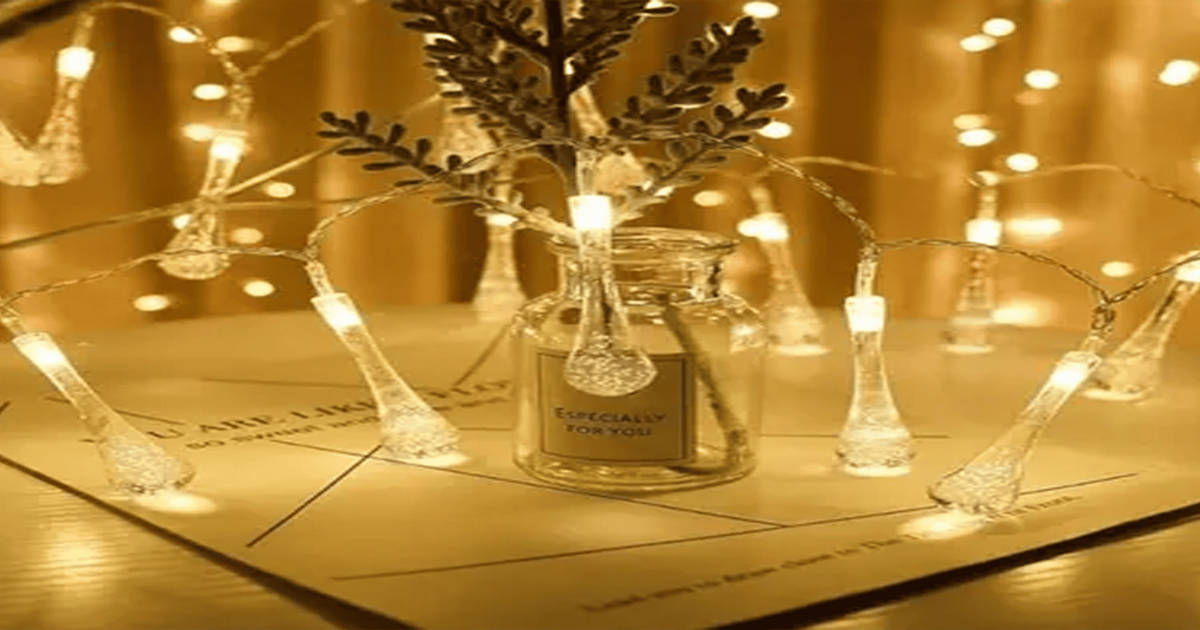 Buy Quace 5W Drop Crystal Rain Drop String Light (3.5m, Warm White ...