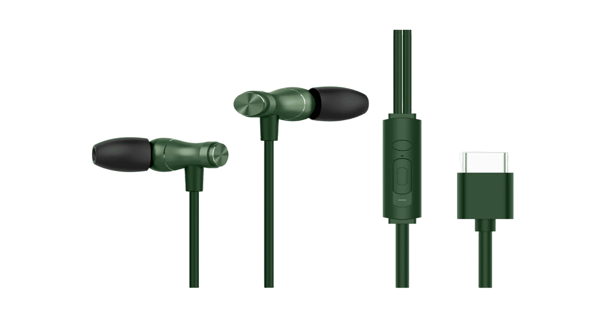 Buy Hammer Nova In-Ear Wired Earphone With Mic, Type - C (Green) Online ...