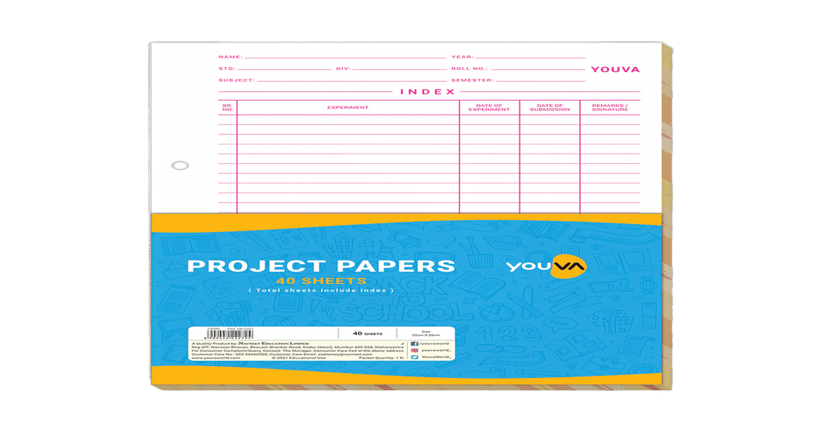 Buy Navneet Youva Project Paper ( Colour & Design May Vary ) Online (1 ...
