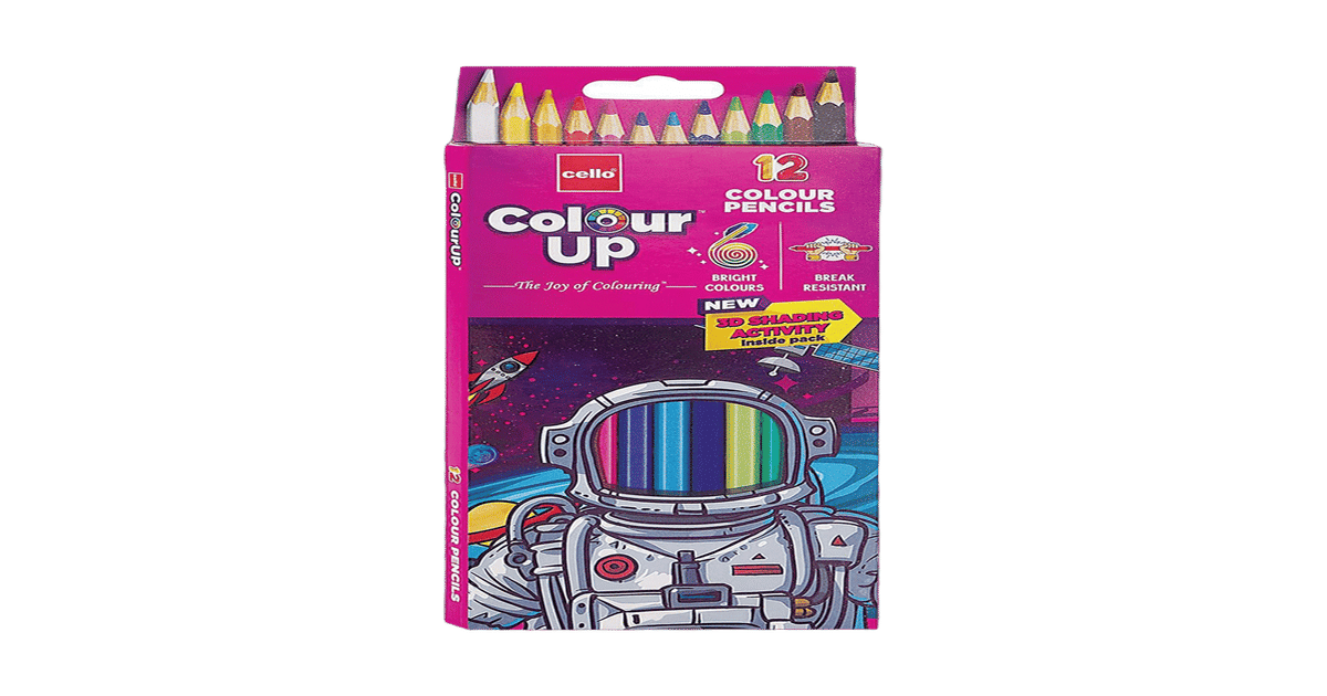 Buy Cello 12 Shades Colour Up Pencils | Vibrant Colors | with 3D ...