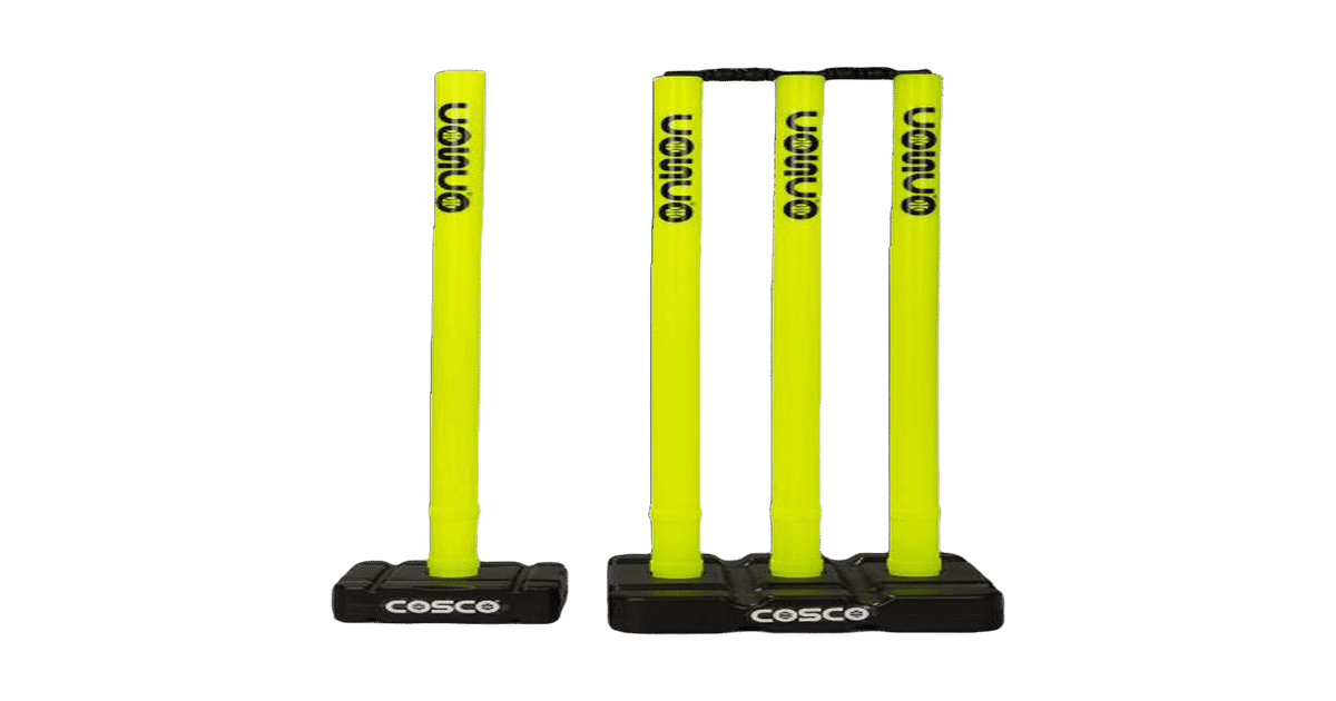 Buy Cosco Plastic Cricket Stumps Set (Neon Green and Black, Standard ...