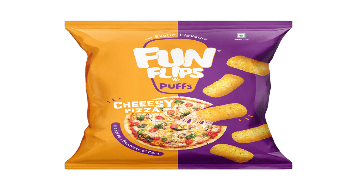 Buy Fun Flips Puffs Cheesy Pizza Healthy Baked Snacks Online (60 g) At ...