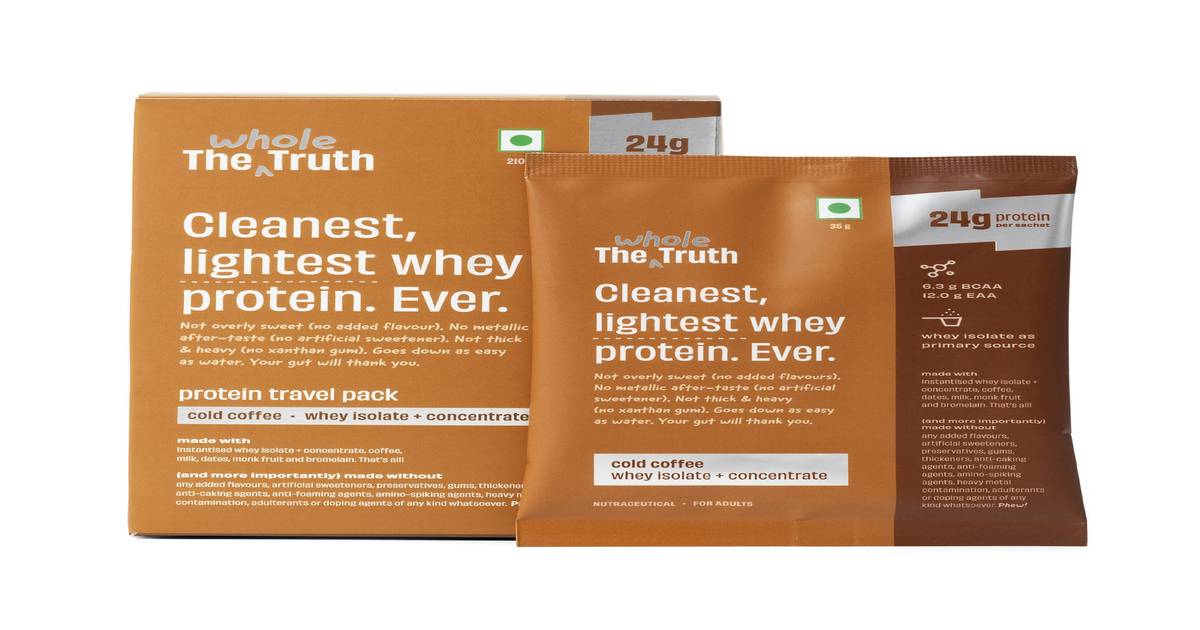 Buy The Whole Truth Cold Coffee Protein Powder Sachets - Pack of 6 ...