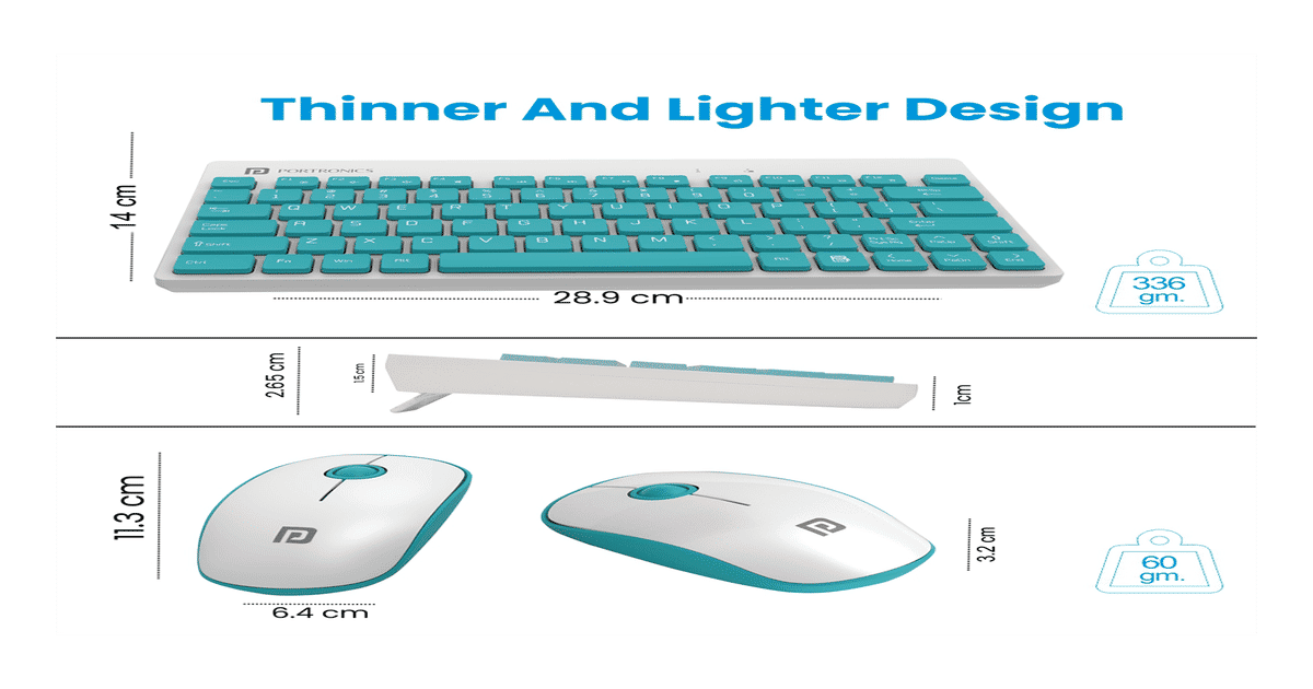 Buy Portronics Key 2 Combo Multimedia Wireless Keyboard & Mouse - White ...