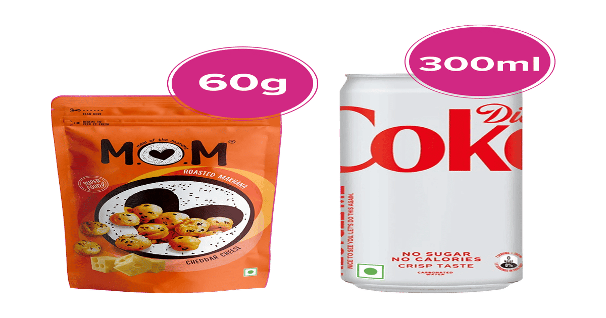 Buy Cheddar Cheese Makhana & Diet Coke Combo Online (1 Combo) At Best Price