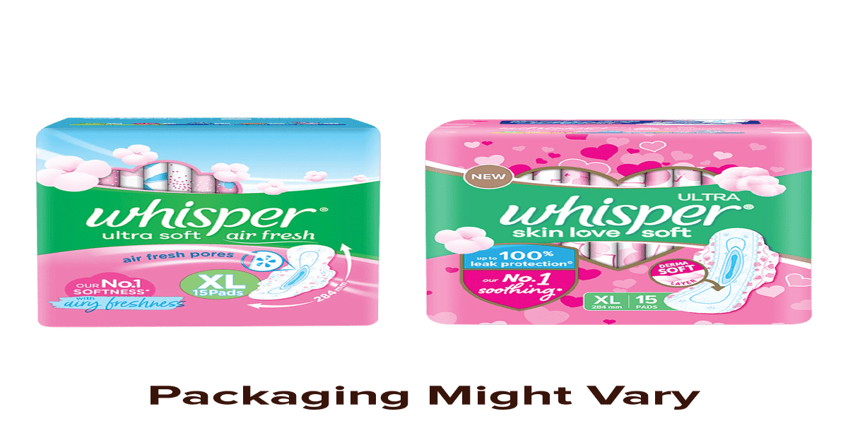 Buy Whisper Ultra Soft Sanitary Pad (XL) with Wings Online (15 pieces x ...