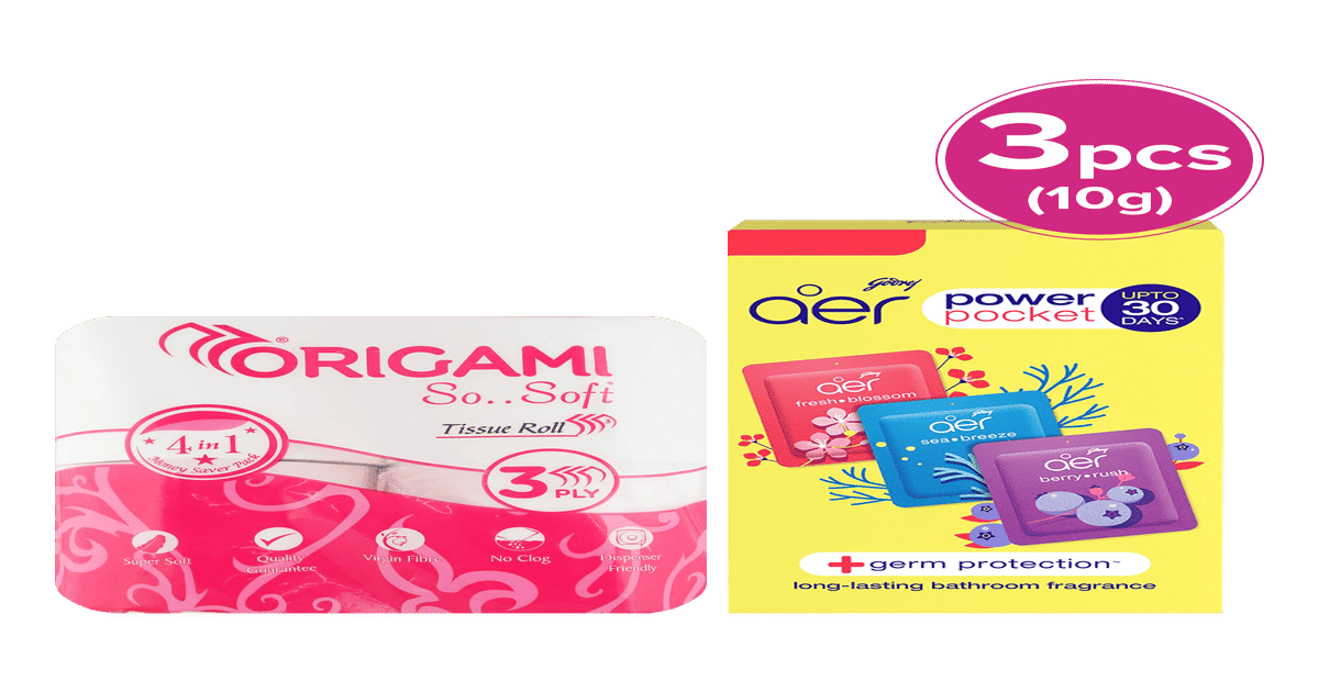 Buy Godrej Aer Power Pocket Assorted Pack of 3 and Origami So.Soft ...