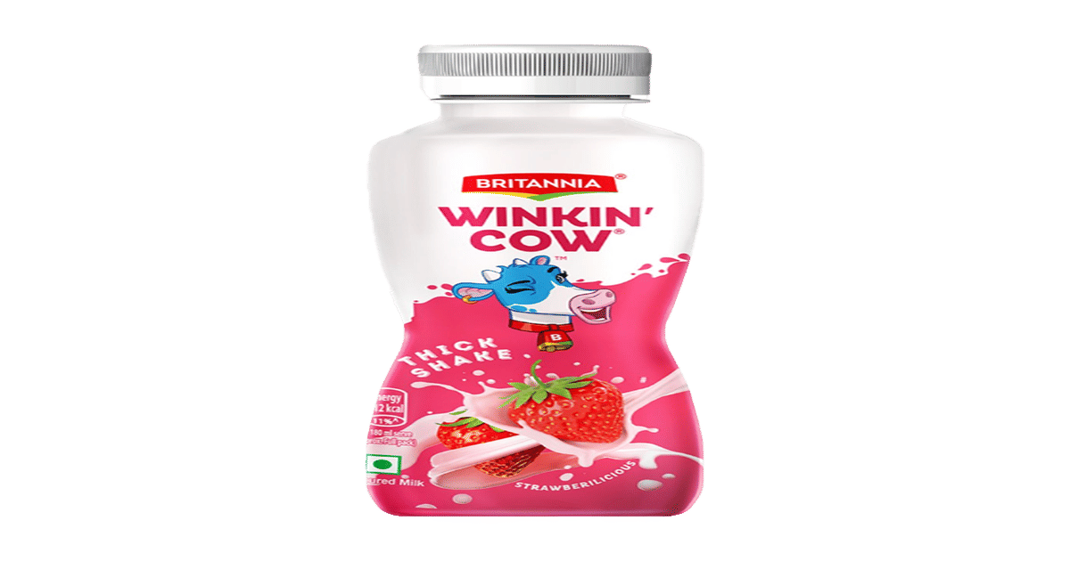 Buy Britannia Winkin Cow Strawbericious Thick Milkshake Pet Bottle ...