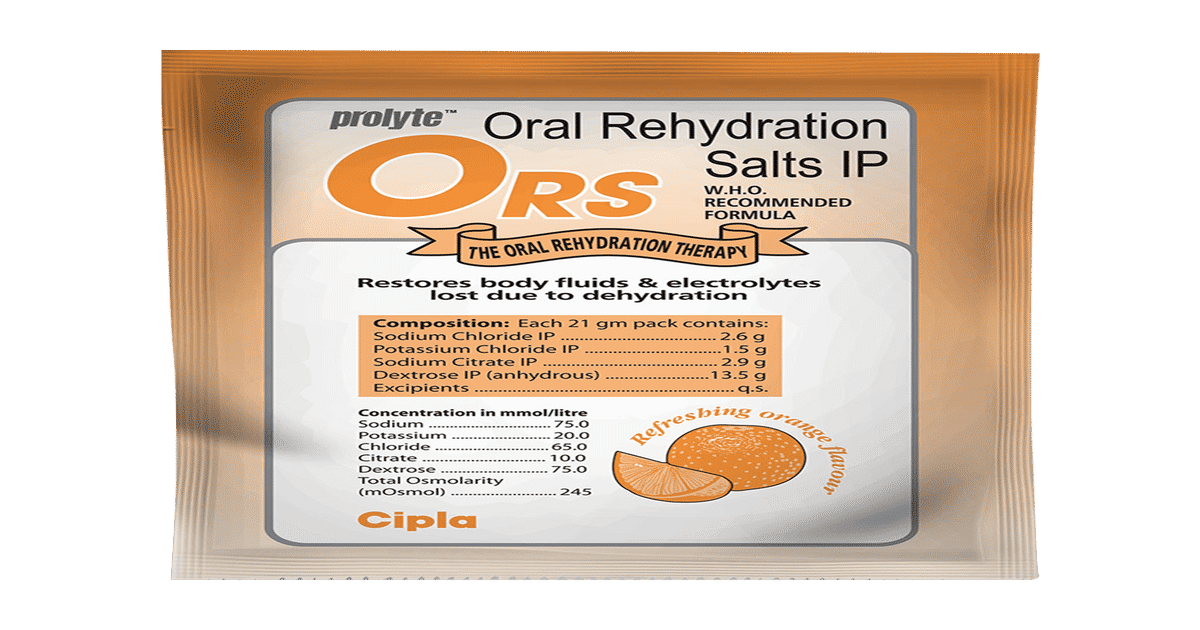 Buy Cipla Prolyte Ors Orange Sachet Online (21 g x 2) At Best Price