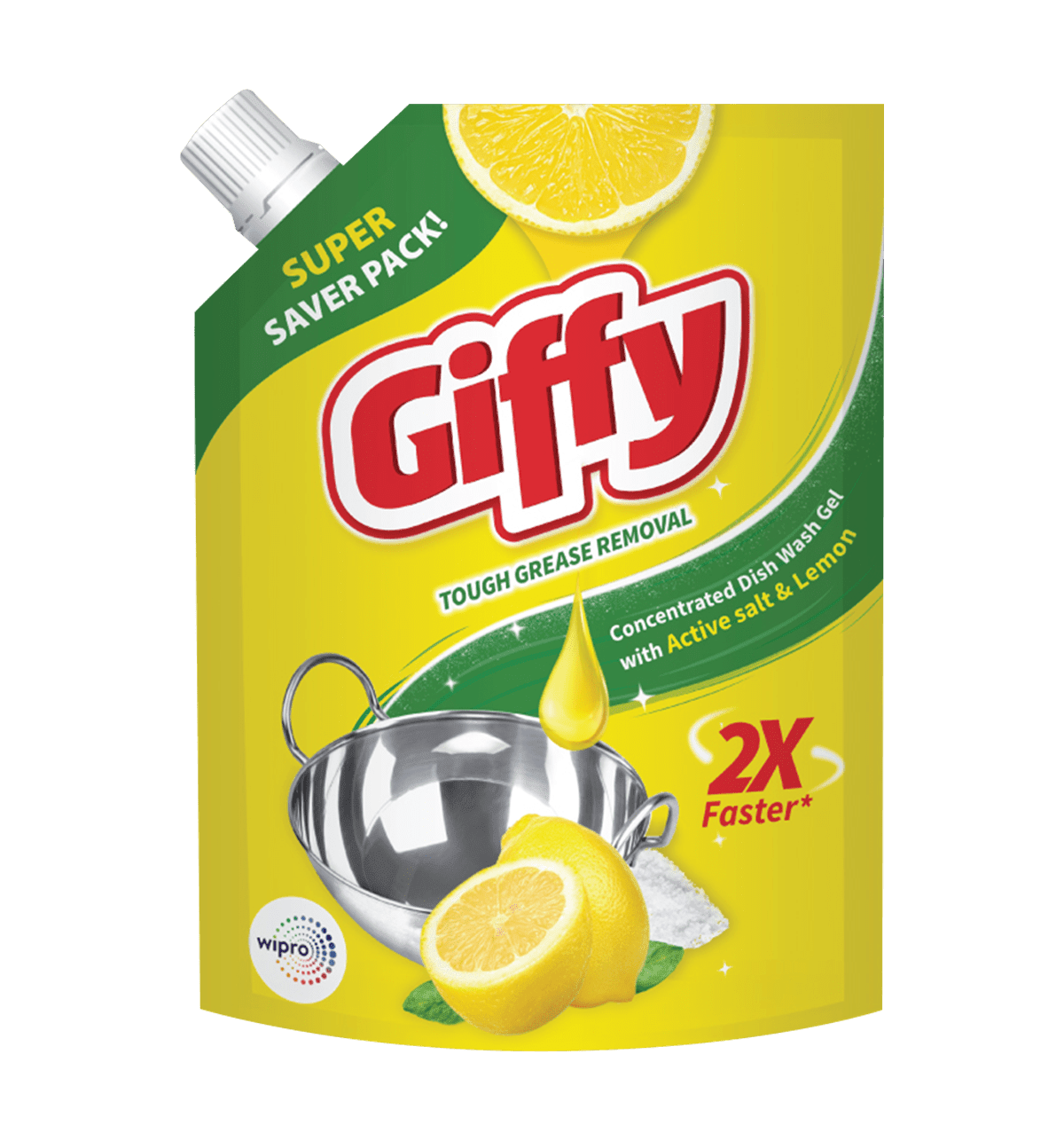 Buy Giffy Giffy Tough Grease Removal Dishwash Gel (Lemon) 2 L Online At ...