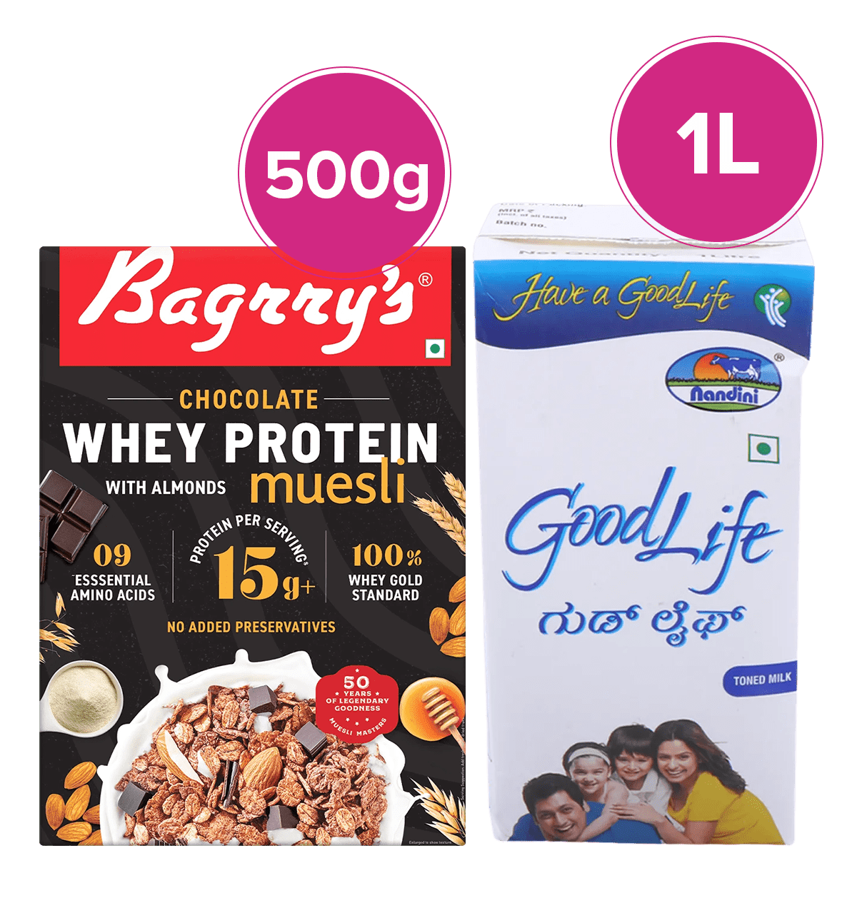 Buy Bagrry's Bagrry's Muesli Protein Muesli Box & Nandhini Good Life ...