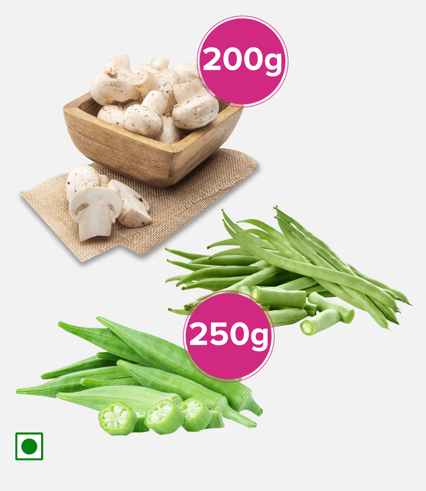 Buy Vegetable Mix Best Seller 1 combo Online At Rs. 162 | Instant Delivery