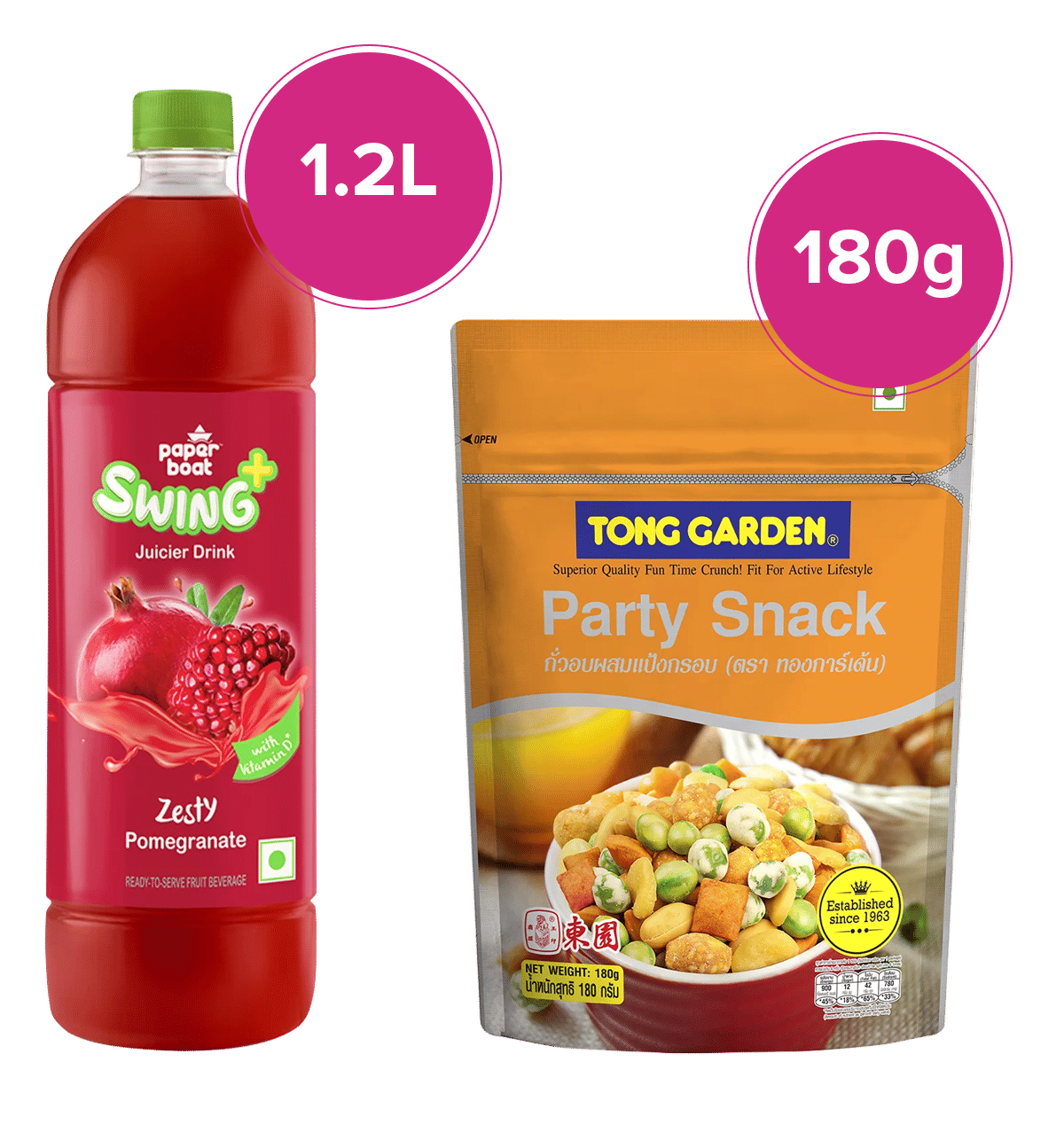 Buy Tong Garden Tong Garden Party Snacks 180Gm And Paper Boat Swing ...