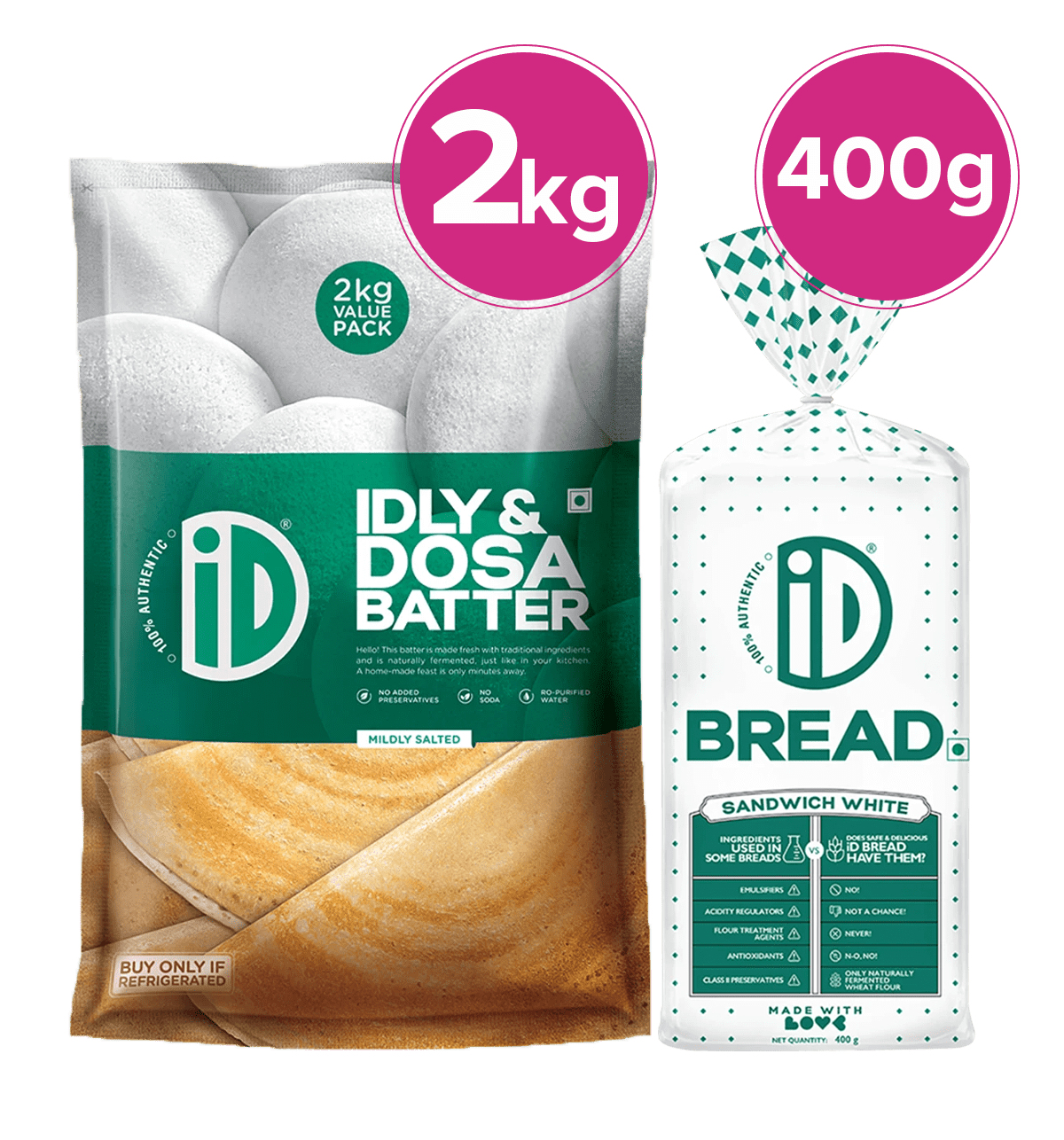 Buy iD Fresh Id Batter 2Kg & Id Sandwich White Bread 1 combo Online At ...