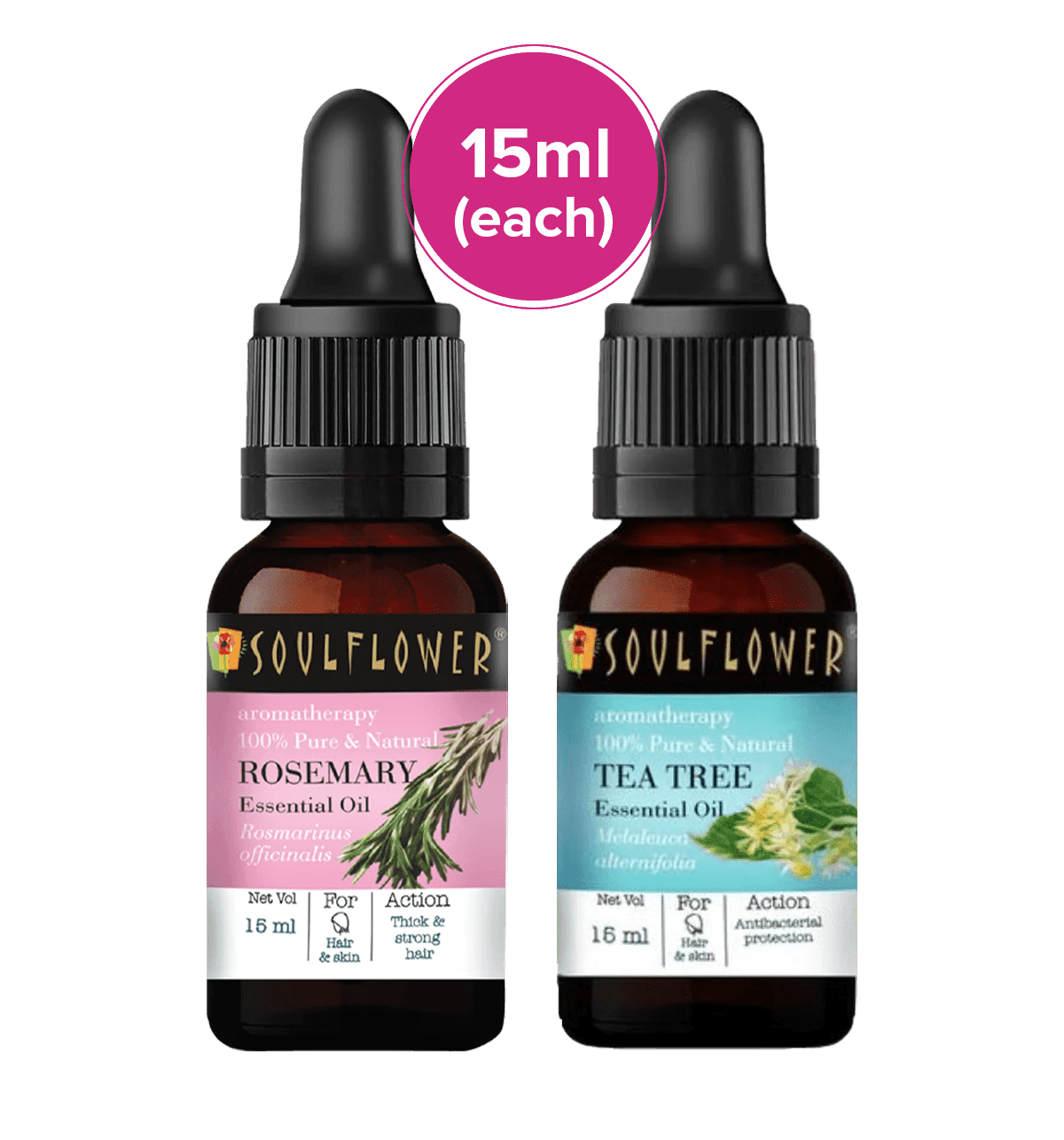 Buy Soulflower Rosemary Essential Oil And Tea Tree Essential Oil 1 ...
