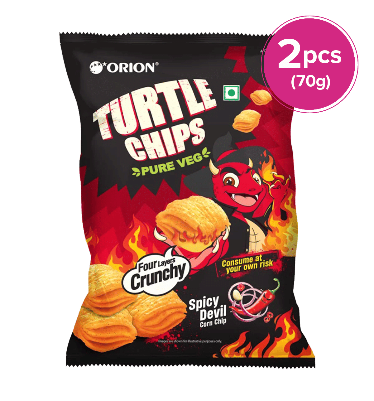 Buy Orion Orion Turtle Chips - Spicy Devil Corn Chip 2 pieces Online At ...