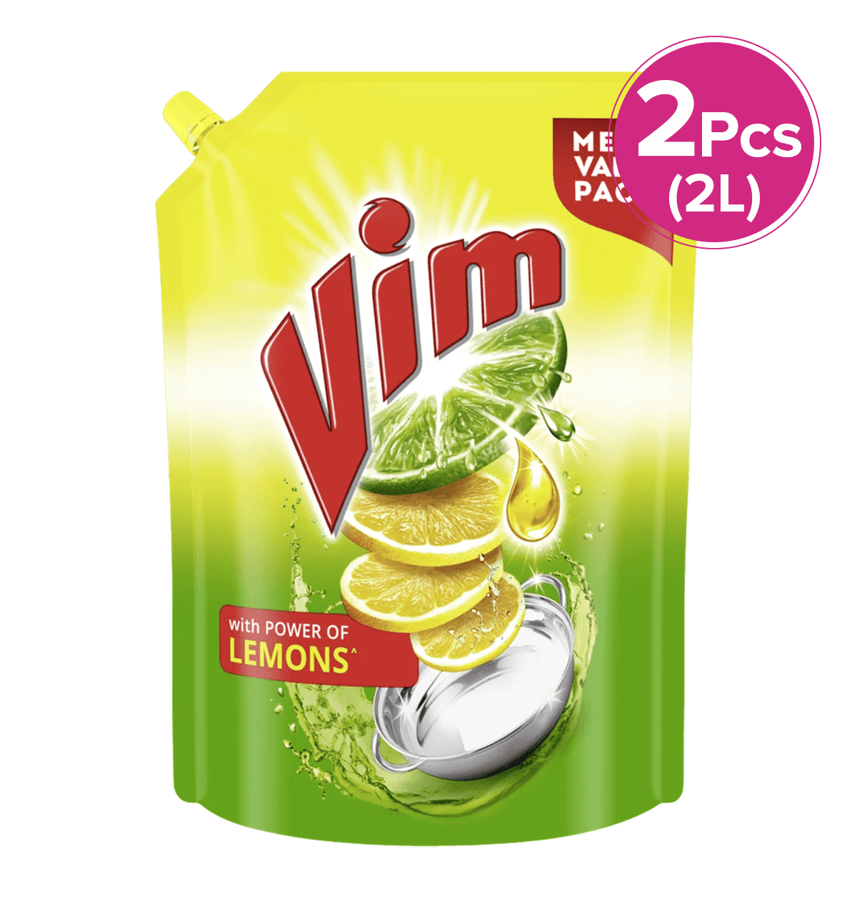 Buy Vim Vim Dishwash Liquid Gel Lemon Refill (Pouch) 2 pieces Online At ...