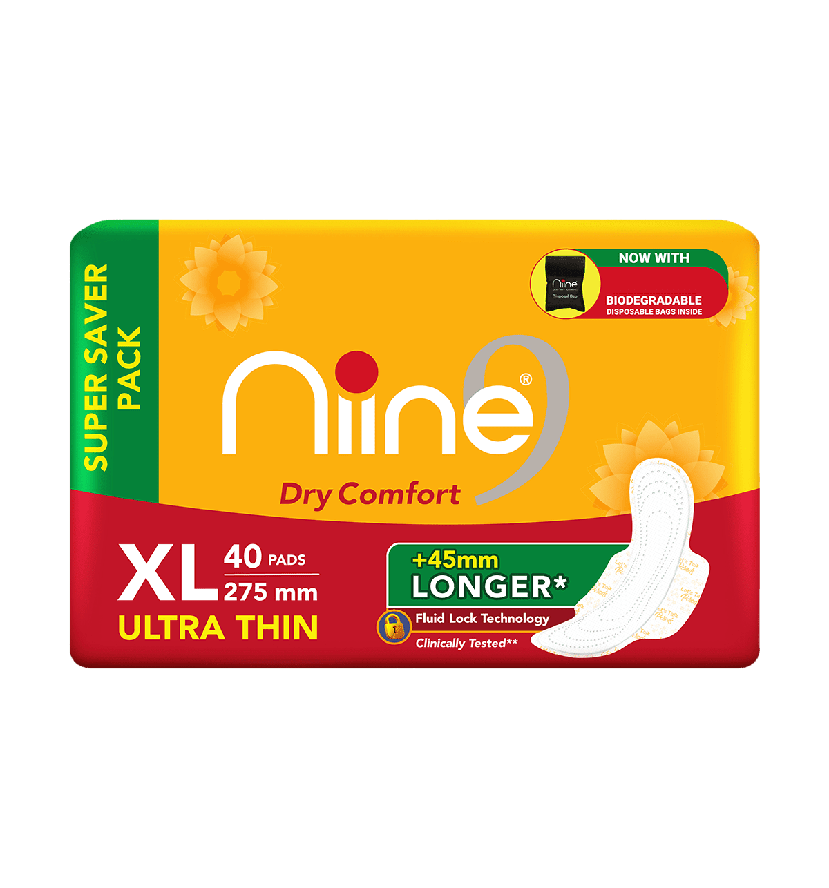 Buy Niine Niine Dry Comfort Ultra Thin Xl Sanitary Napkins Pouch 40 ...
